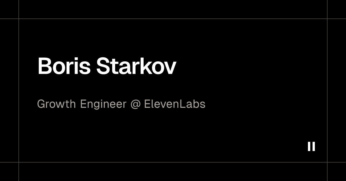 Boris Starkov | ElevenLabs Showcase